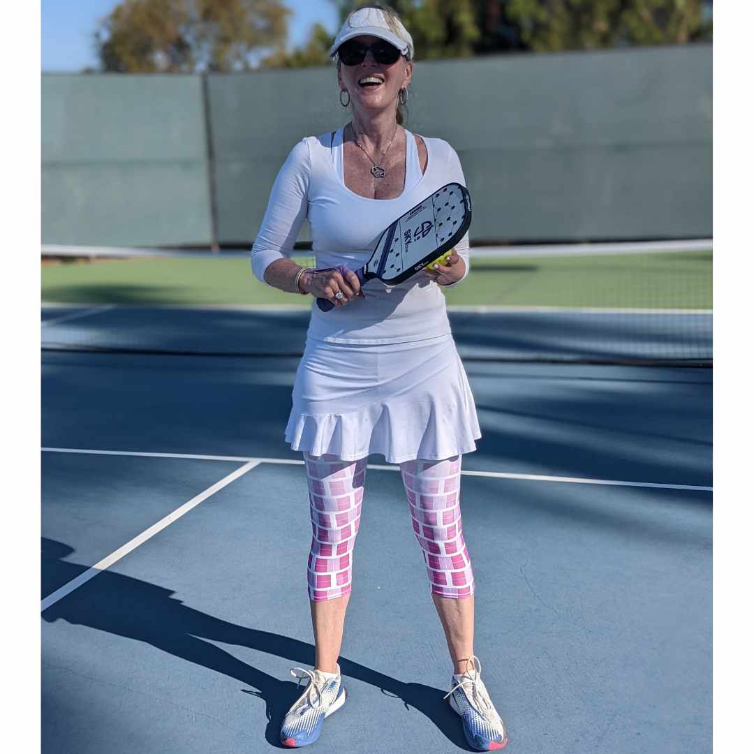 "I Campi da Pickleball©" Ombre Camouflage Moderate Pink High Waisted W ...